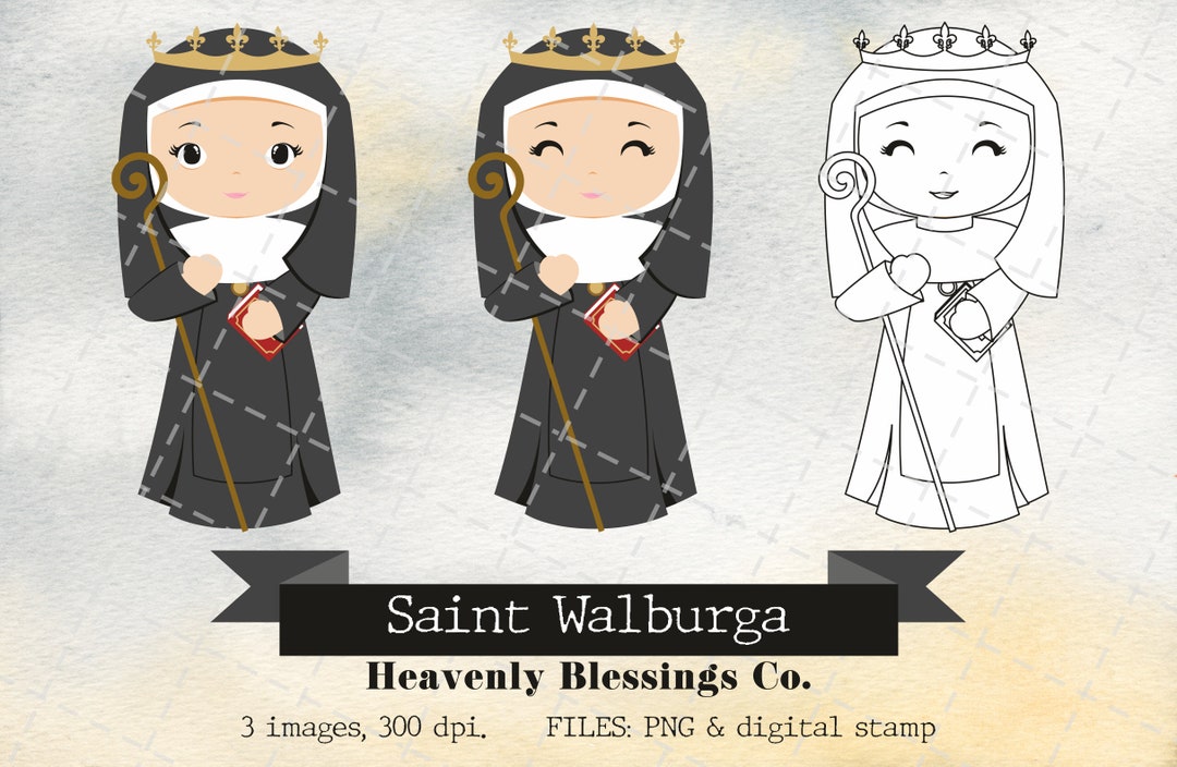 Saint Walburga, Catholic Images, Cute Saints, Religious Clipart, Saints ...