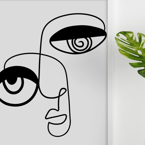 Abstract One Line Drawing Face Printable Line Art Single | Etsy UK