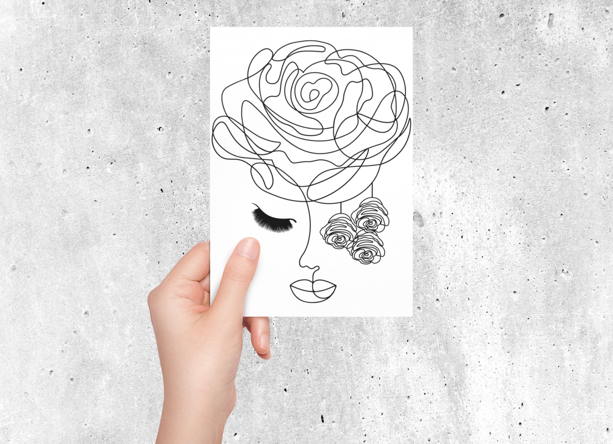 One Line Face SVG/ Face One Line Drawing/ Flower Face SVG/ - Etsy