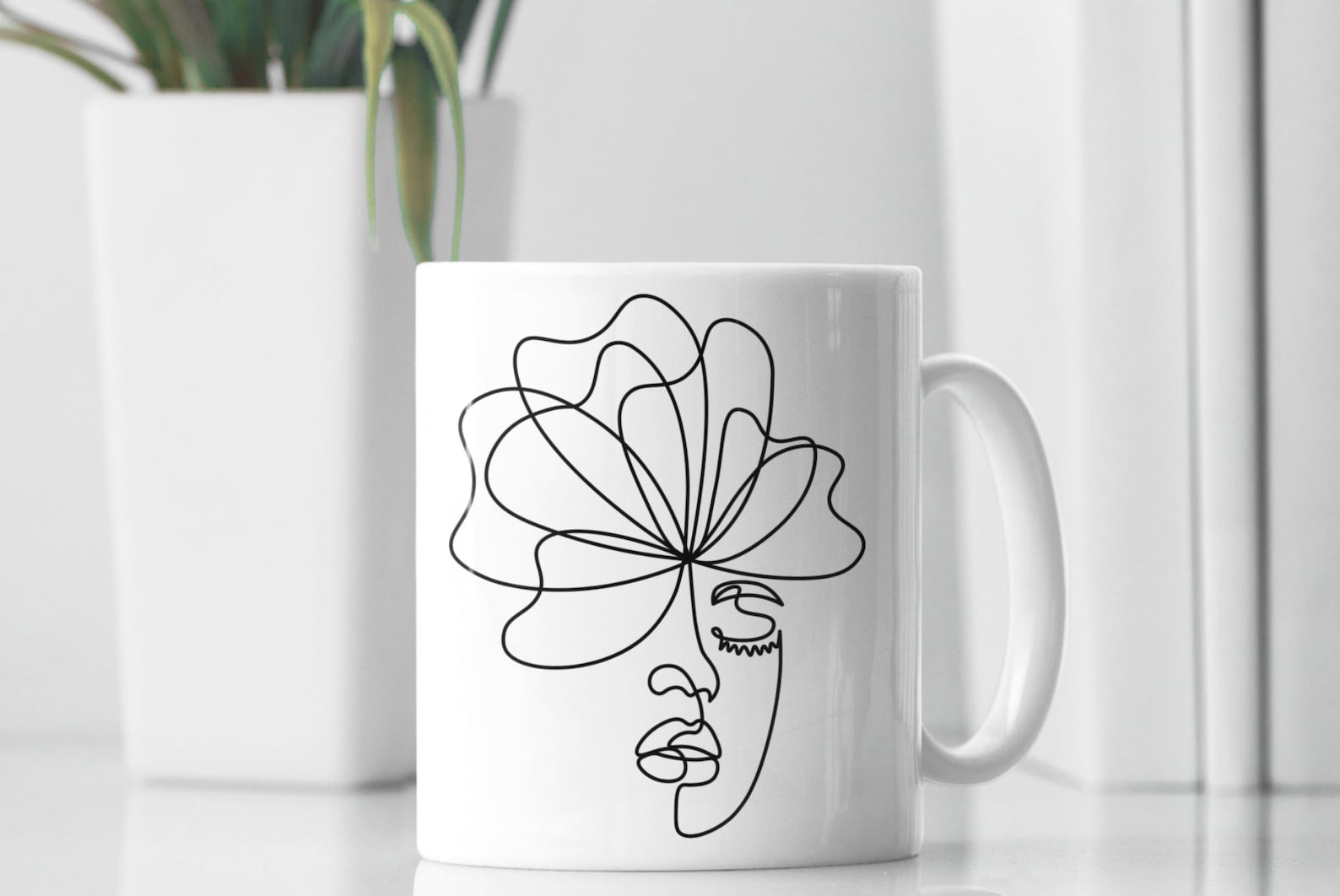 One Line Floral Face SVG/ Abstract One Line Face SVG/ Abstract - Etsy