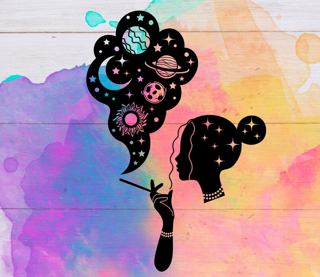 Space Girl SVG/ Universe Girl SVG/ Galaxy Girl Silhouette SVG/ - Etsy