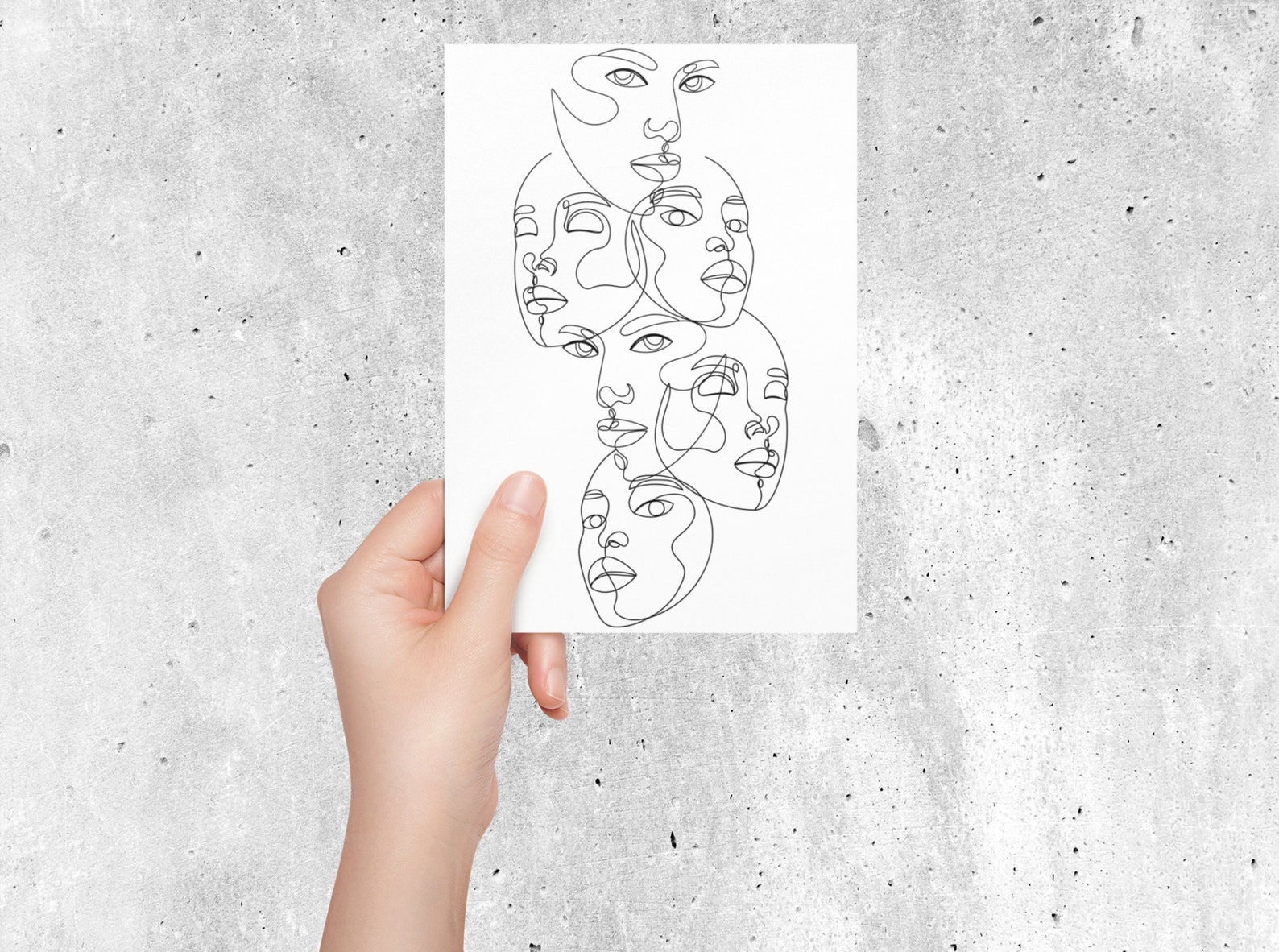 Abstract Faces One Line Art/ Abstract One Line Face SVG PNG/ | Etsy
