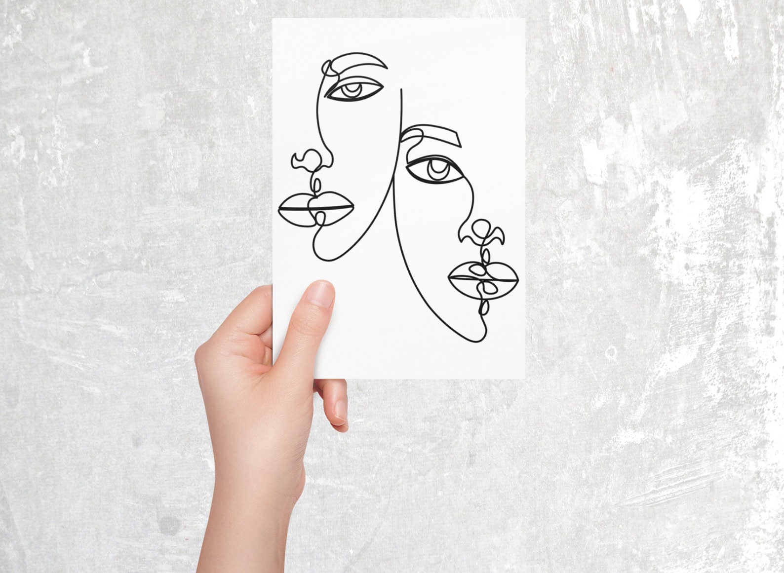Abstract One Line Faces SVG/ One Line Female Face Drawing/ One - Etsy