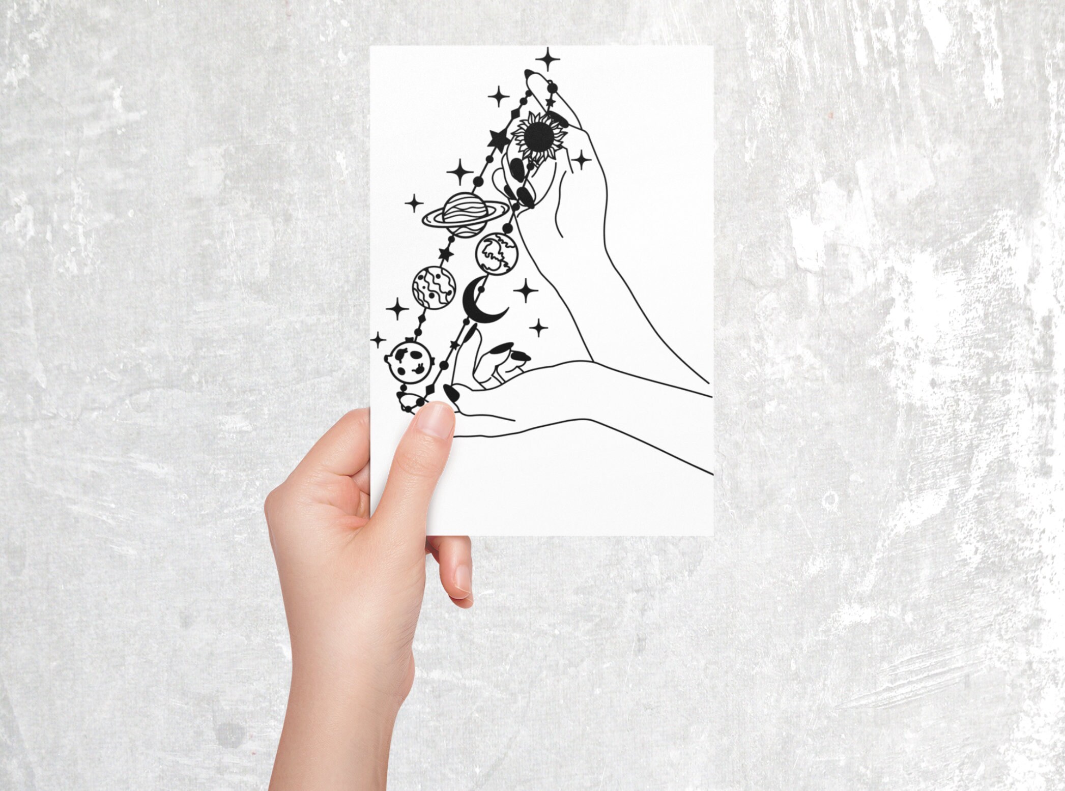 Hands With Planets SVG/ Hand in Space Svg/ Hand Holding | Etsy