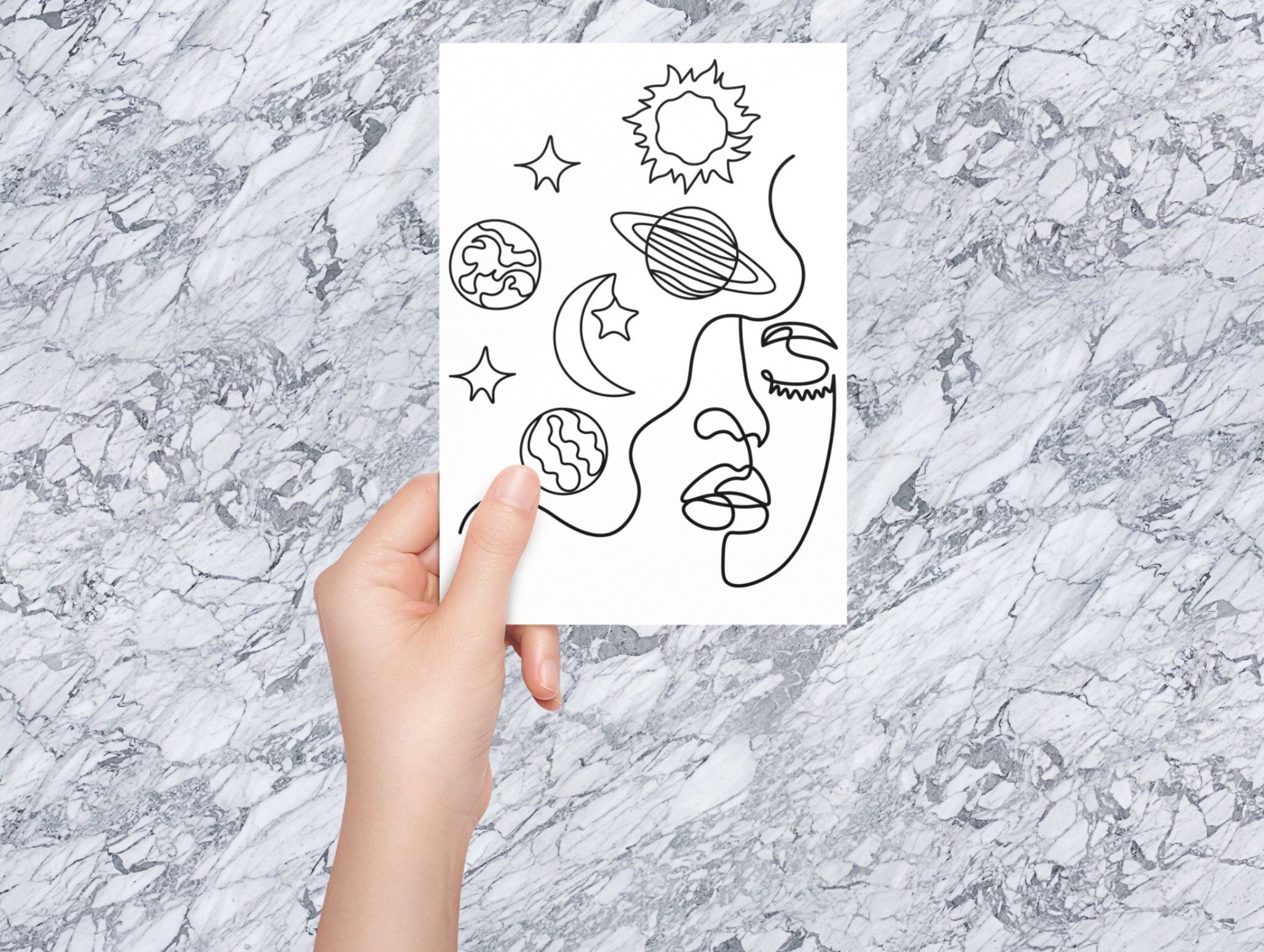 Abstract One Line Face SVG/ Abstract Face One Line Art/ One | Etsy