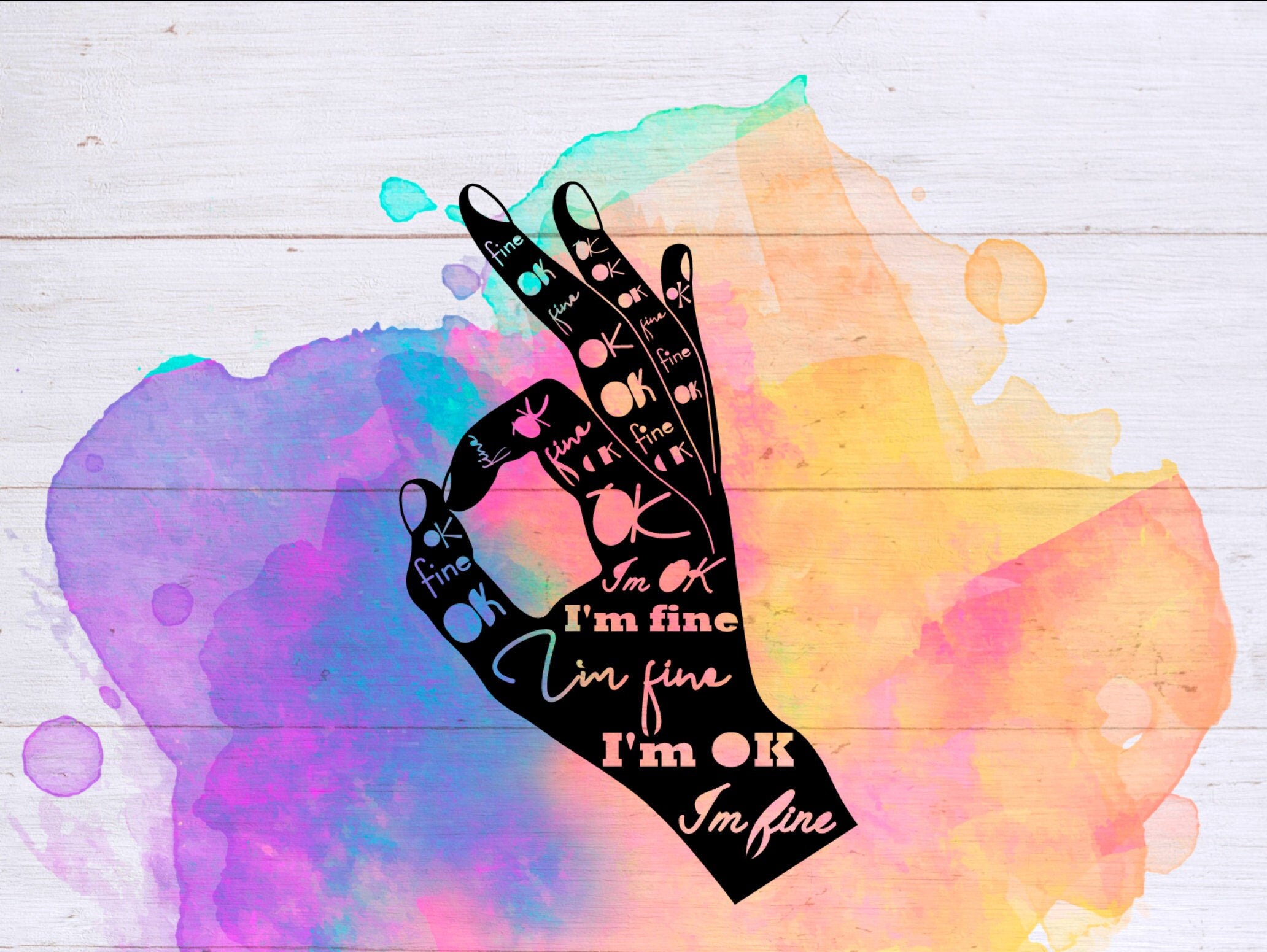 I am okay SVG/Ok hand sign SVG/Ok Sign svg/It's Ok svg/I | Etsy
