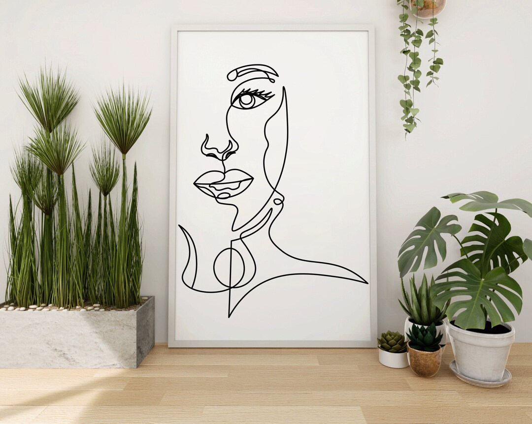 Abstract One Line Face SVG/ Abstract Face One Line Art/ - Etsy