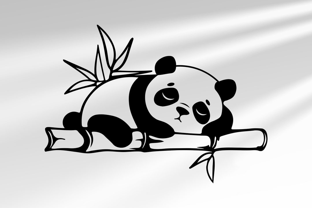 Panda Svg Png Eps Ai/ Cute Panda Silhouette Svg/ Sleeping Panda Svg ...