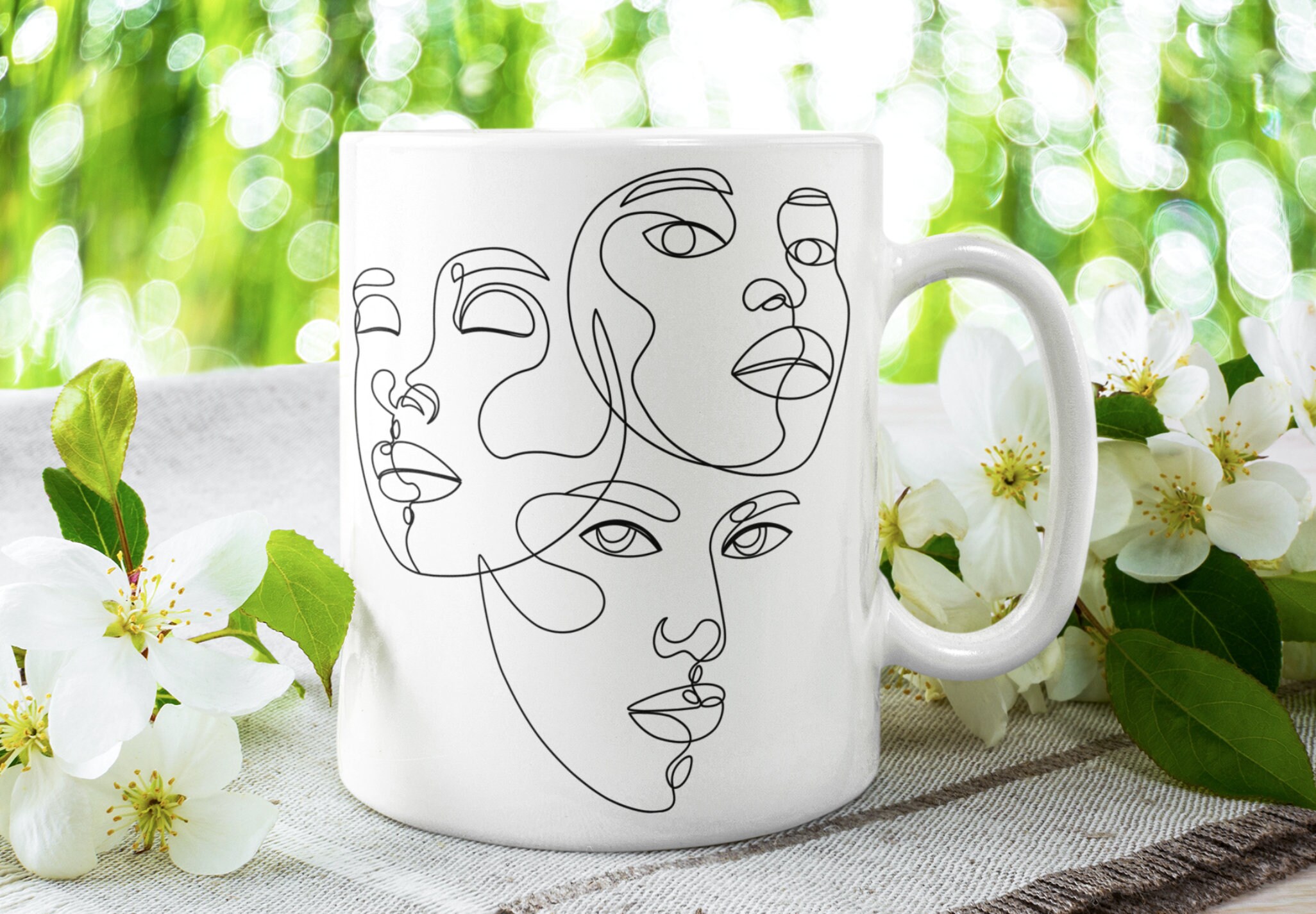 One Line Face Art/ Abstract Single Line Faces SVG PNG/ One | Etsy