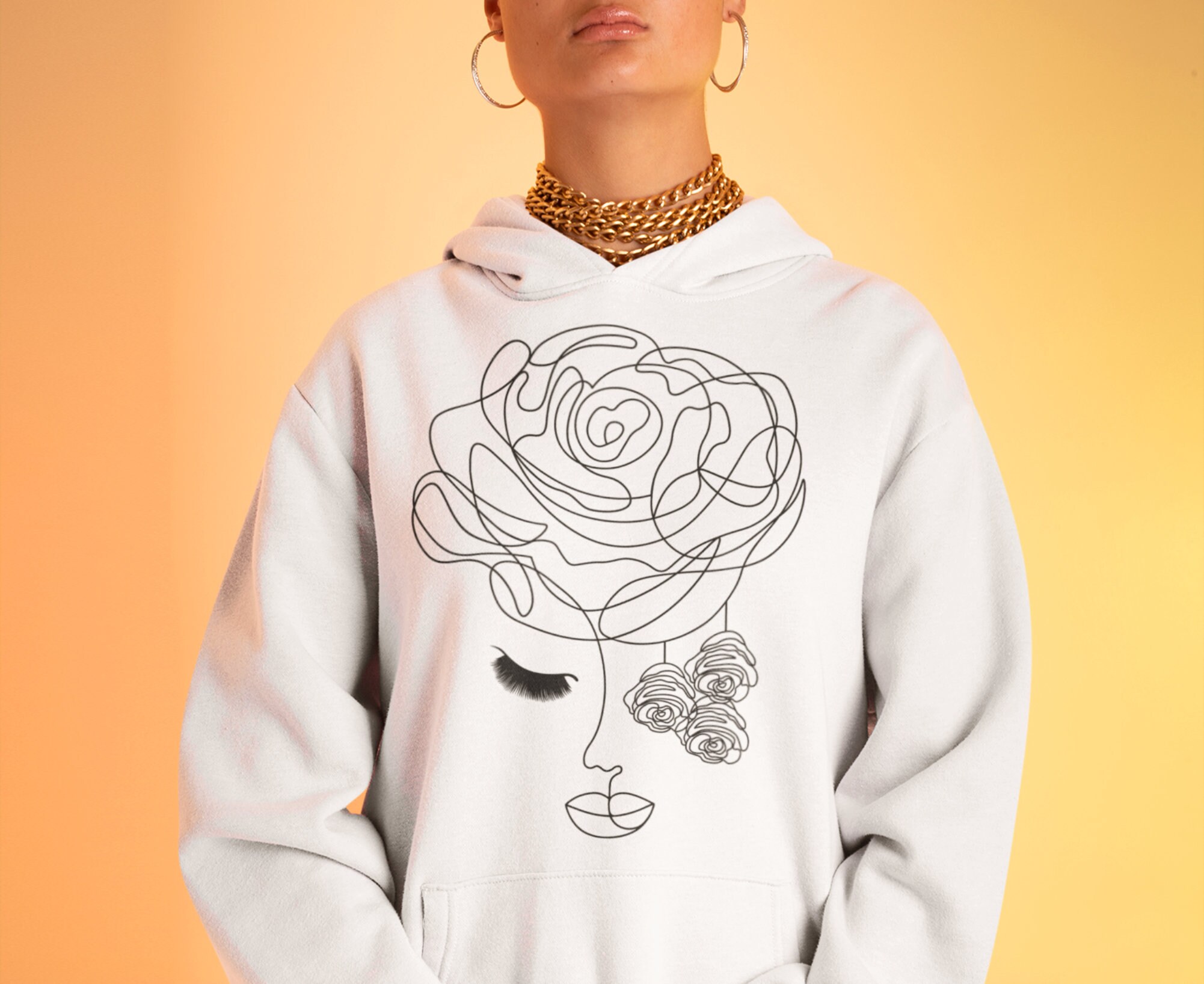 One Line Face SVG/ Face One Line Drawing/ Flower Face SVG/ - Etsy