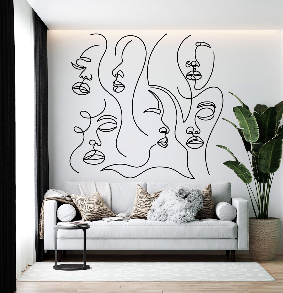 Abstract Face One Line SVG/ Abstract Woman Art/ Multiple Abstract Faces ...