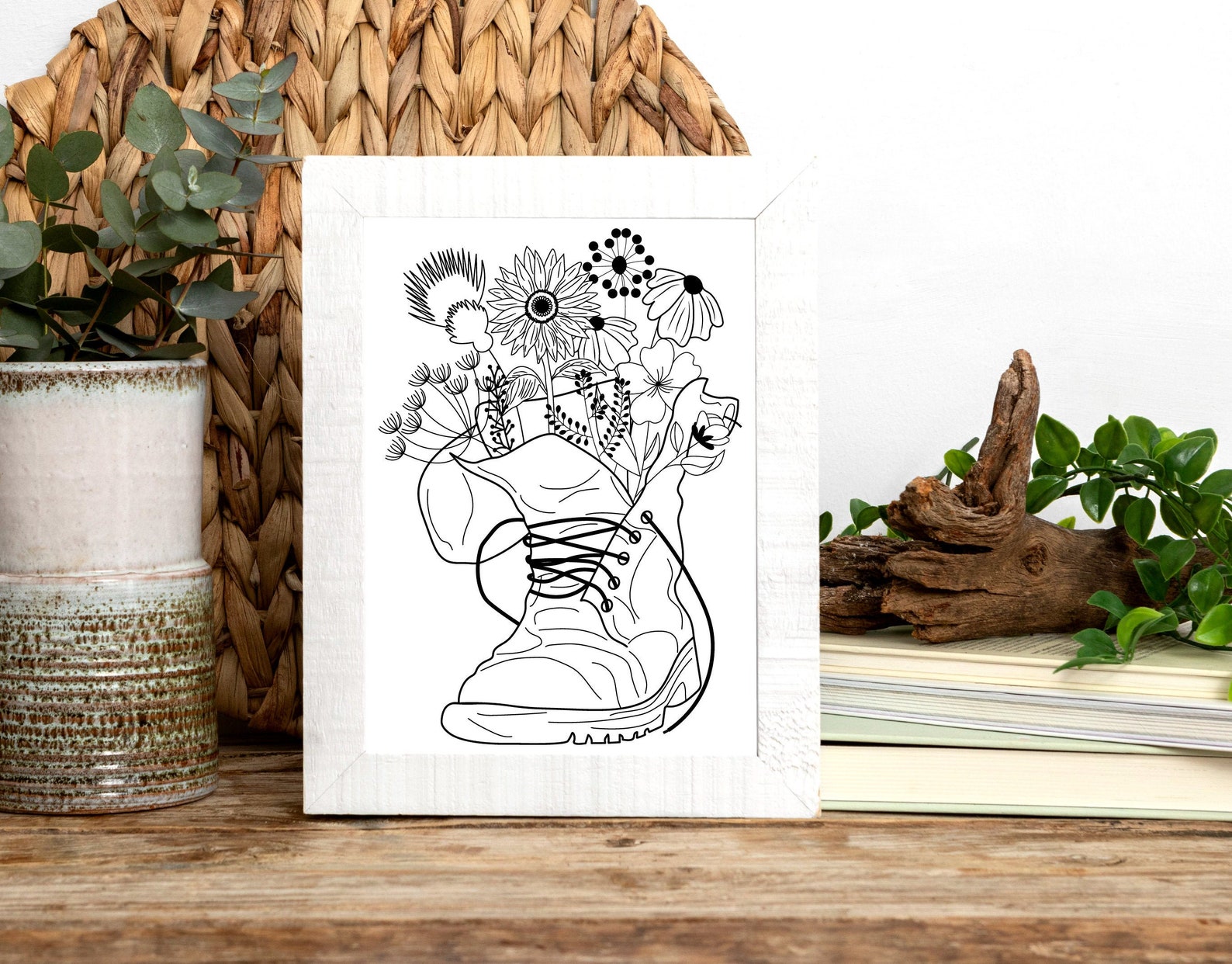 Wildflower boots SVG/ Cowboy boot SVG/ Boot flowers SVG/ | Etsy