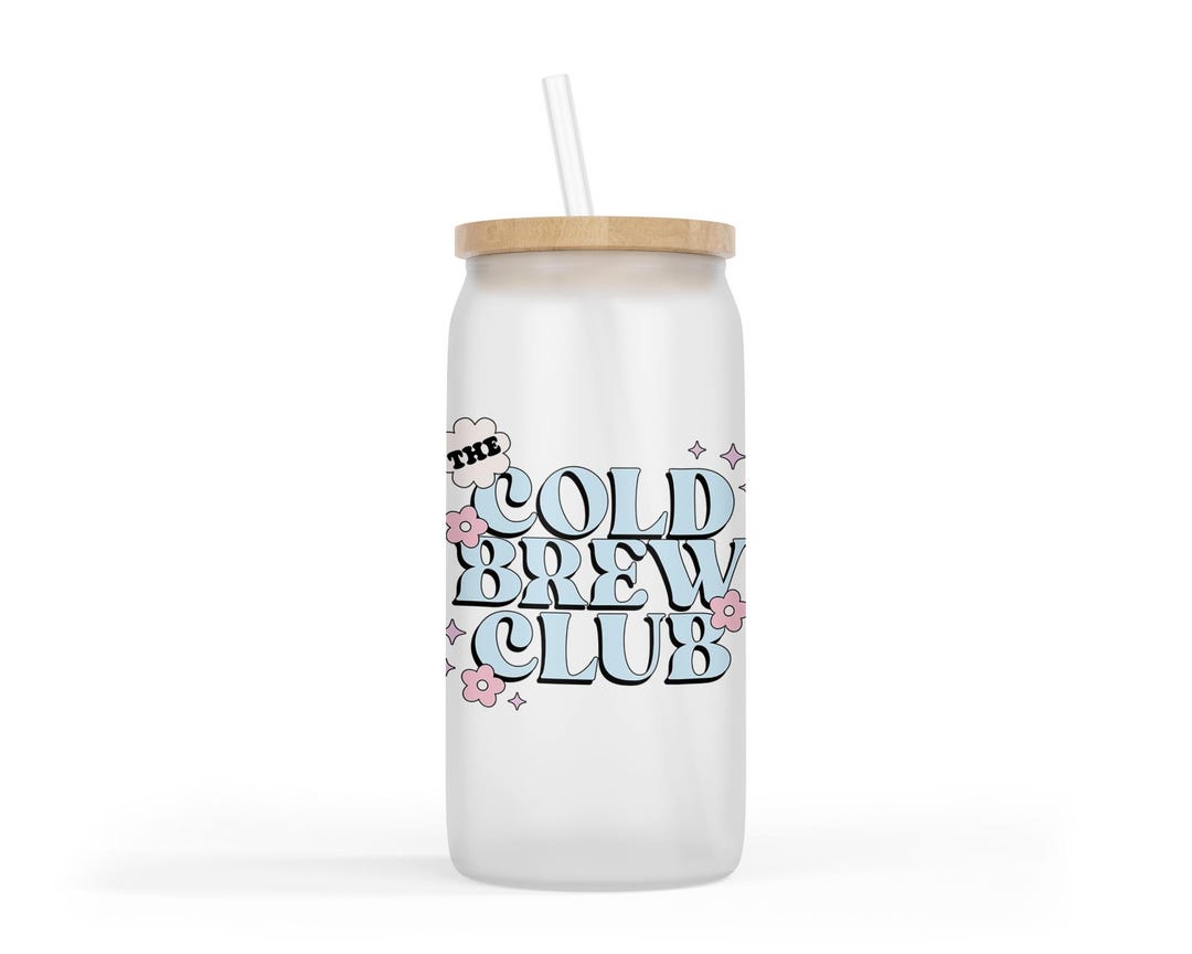 Cold Brew Glass Cup | Iced Coffee Glass | Holiday Glass Cup | Cold Brew ...