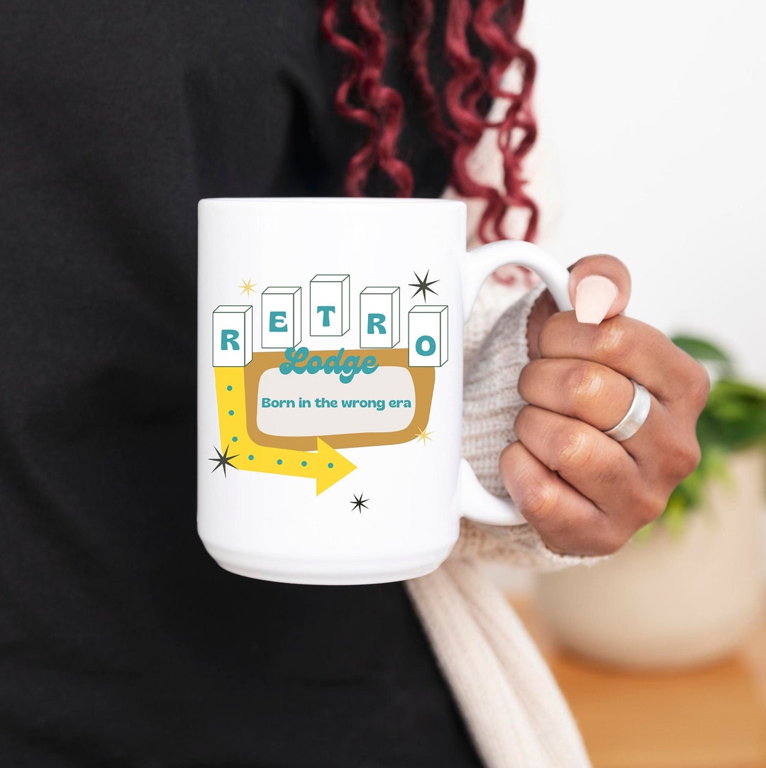 Retro Lodge Coffee Mug 70's Retro Mug Googie Signs Mug - Etsy