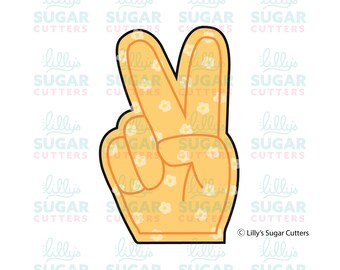 Peace Sign Hand Cookie Cutter Groovy Hippie Theme - Etsy