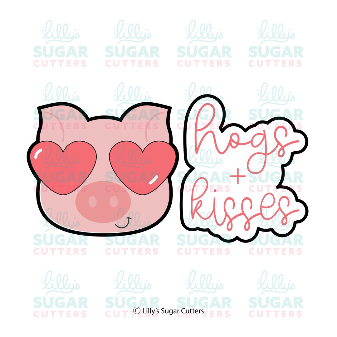 Hogs and Kisses 2-piece Cookie Cutter Set - Etsy