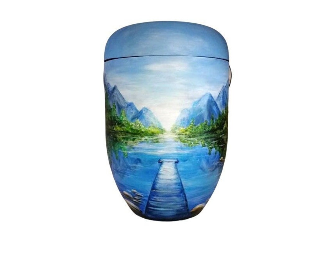 Urn, Artist Urn, Hand Painted Organic Urn, Urn for Ashes, Funeral Urn ...