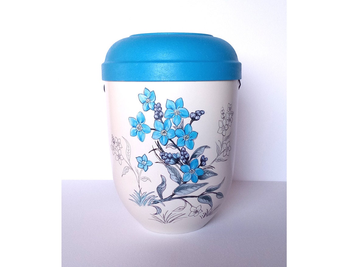 Urn Artist Urn Forget Me Not Flowers Organic | Etsy