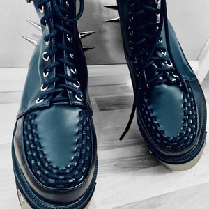 New Goth Punk Spike Platform Combat Boots - Etsy