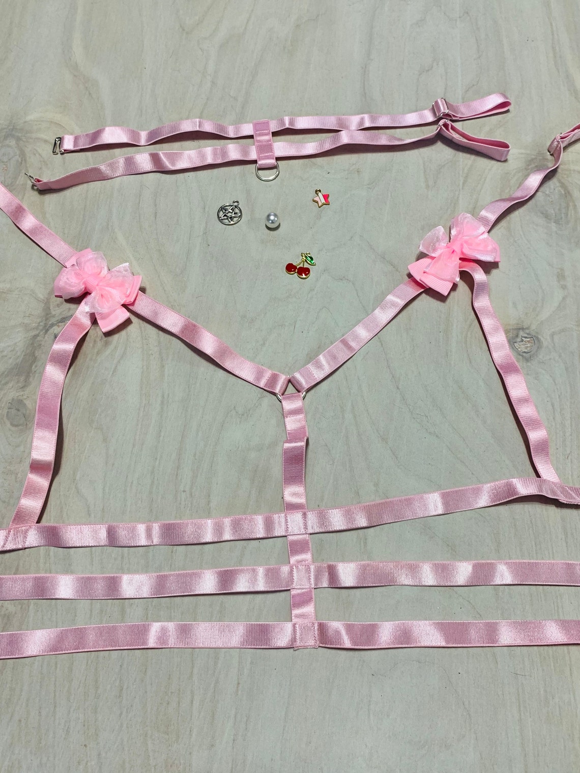 Pink Kawaii Body Harness WITH Choker - Etsy