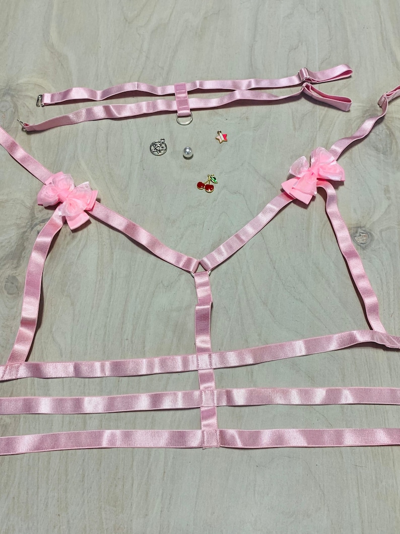 Pink Kawaii Body Harness WITH Choker | Etsy