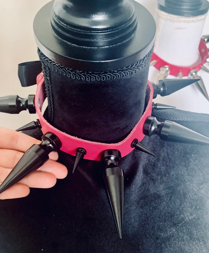 NEW Heavy Metal Genuine Leather Spike Collar - Etsy