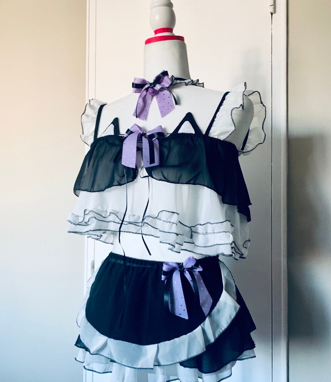 NEW Black Anime Cosplay Maid Neko Set - Etsy