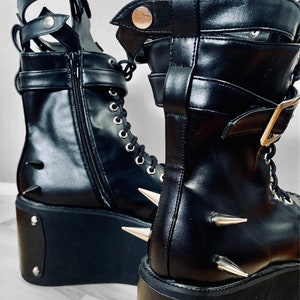 New Goth Punk Spike Platform Combat Boots - Etsy