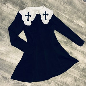 Winter Goth Collar and Long Sleeve Dress Set - Etsy