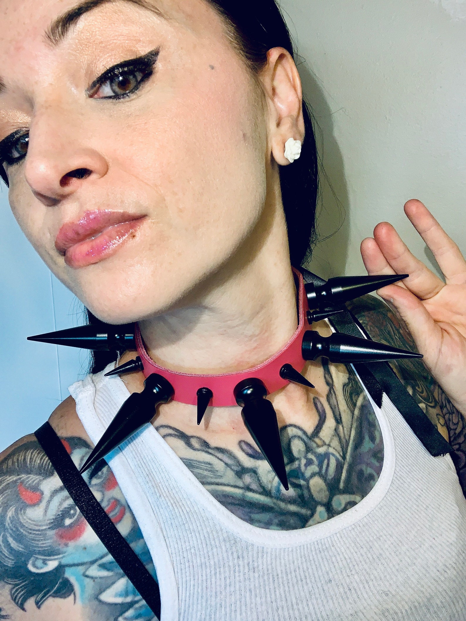 NEW Heavy Metal Genuine Leather Spike Collar | Etsy