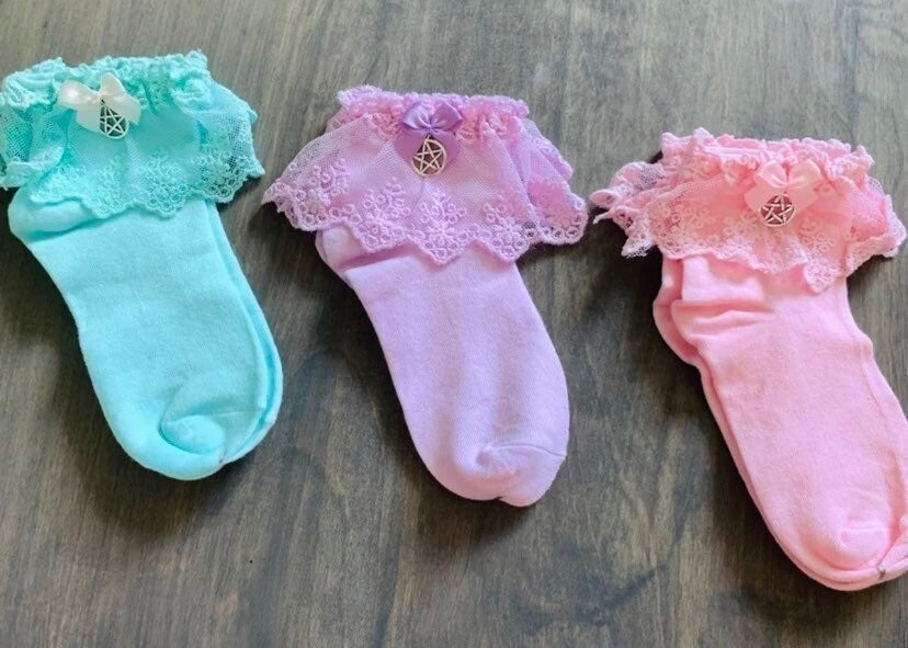 Bubble Goth Pastel Cross Womens Ruffle Socks - Etsy
