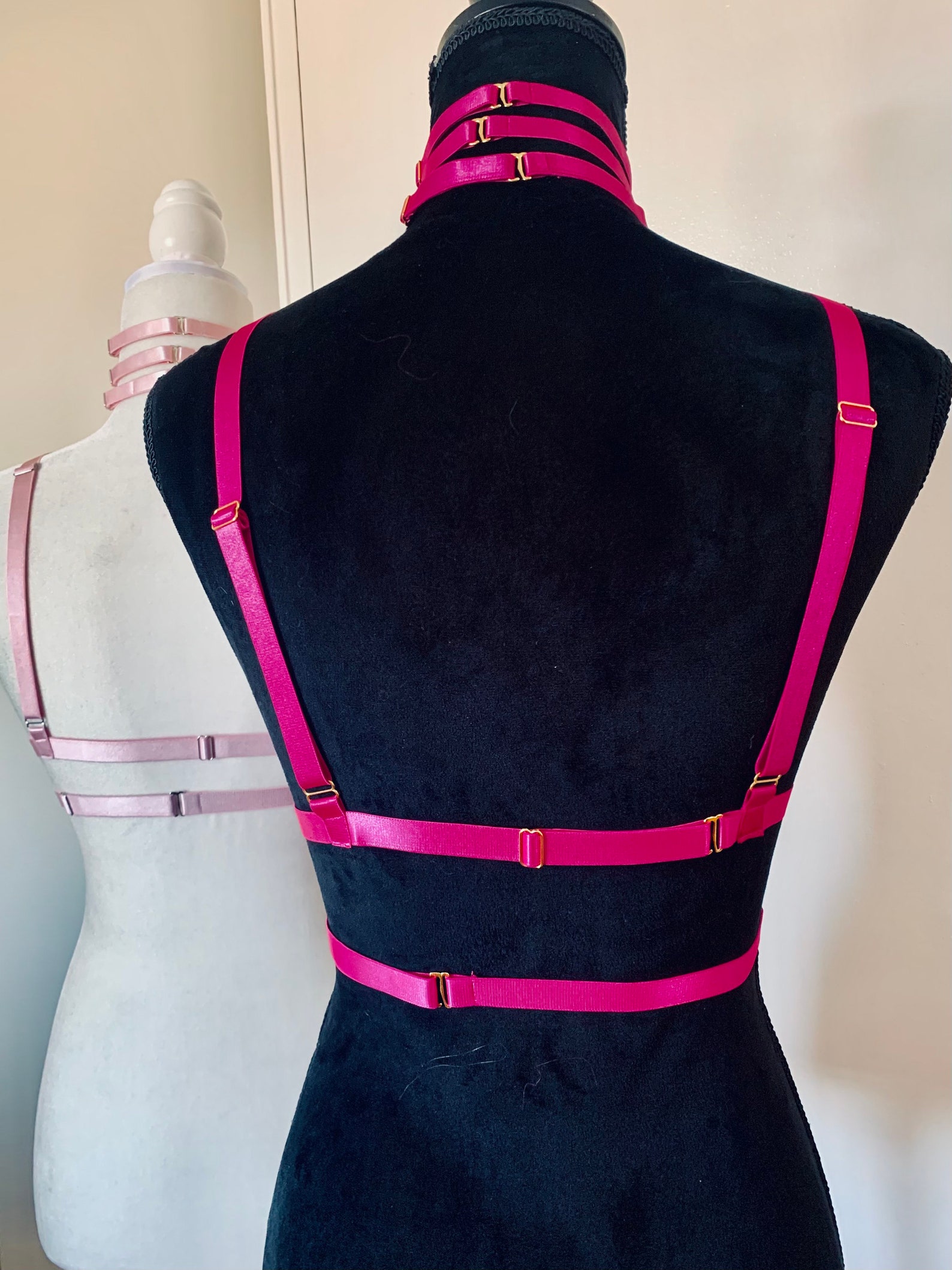 NEW Satin Pentagram Cage Bra Harness + Choker - Etsy