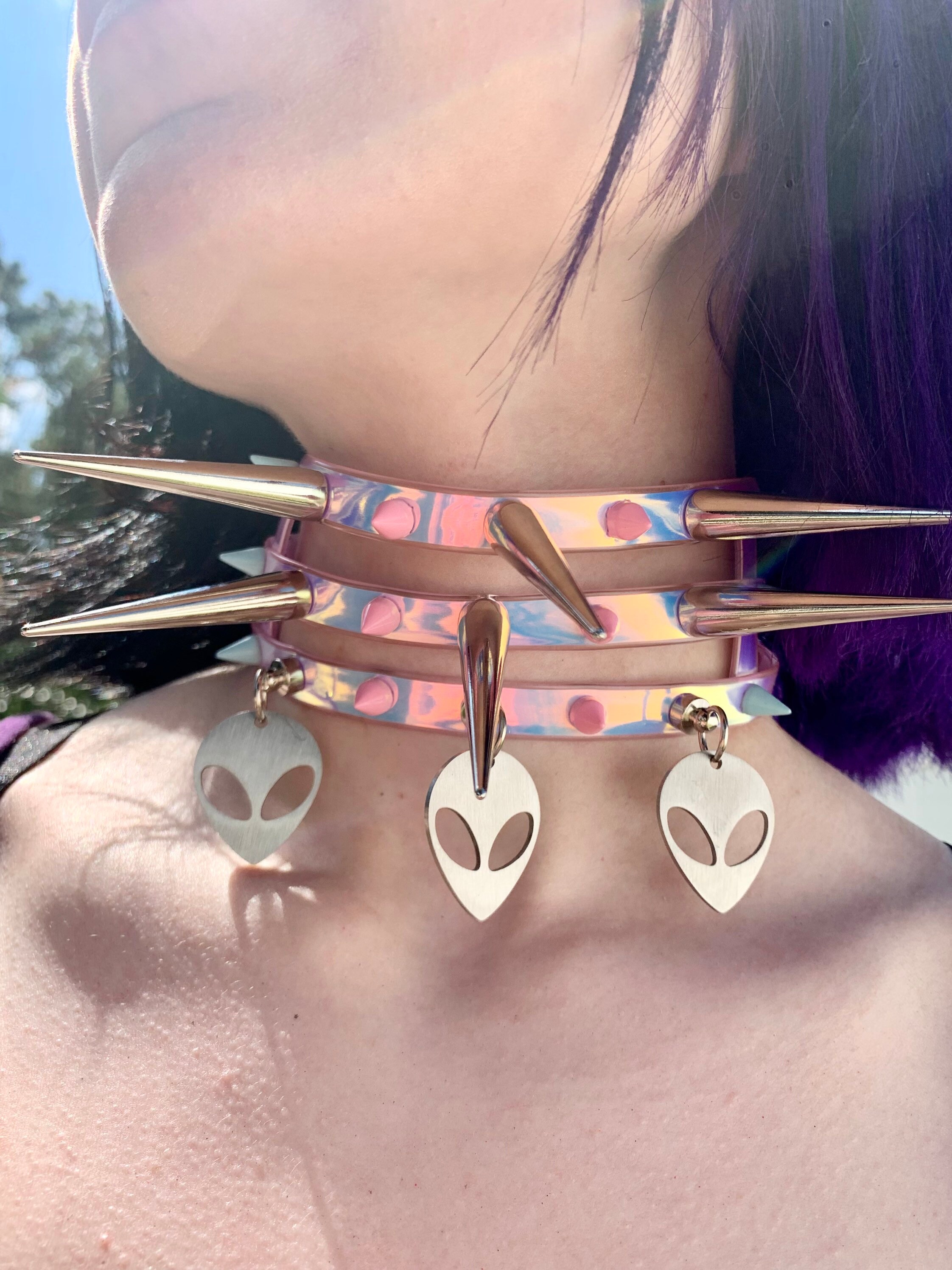 NEW Alien Iridescent Kawaii Goth Choker - Etsy