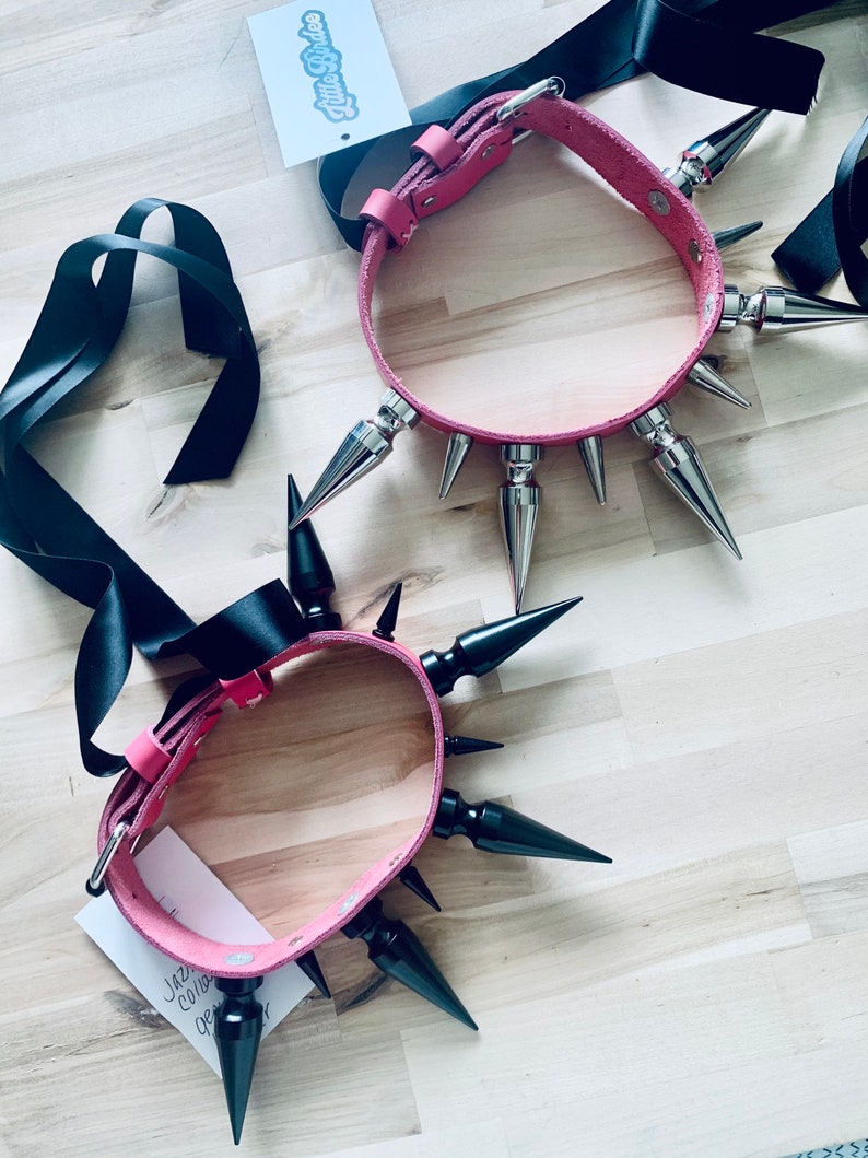 NEW Heavy Metal Genuine Leather Spike Collar - Etsy