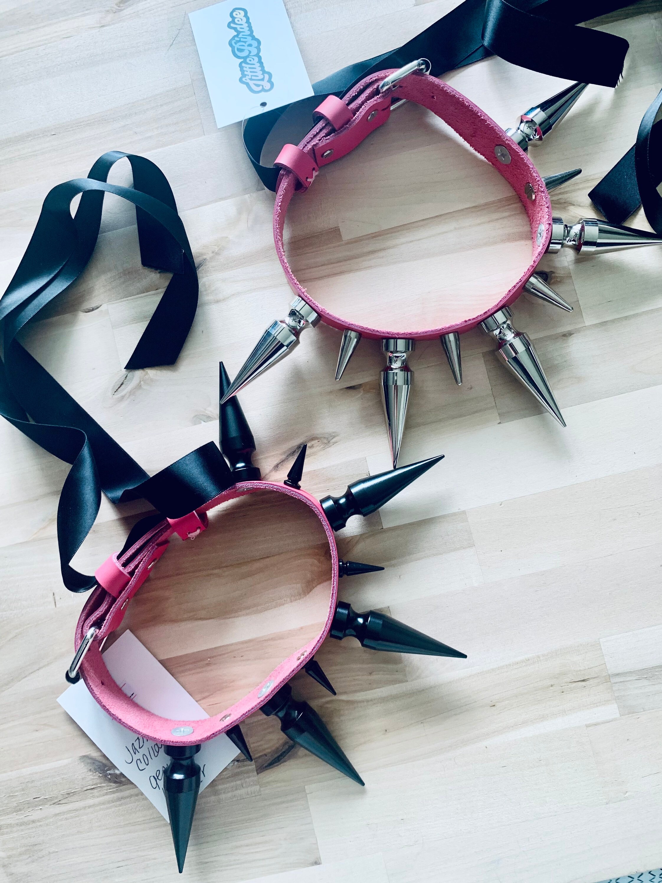 NEW Heavy Metal Genuine Leather Spike Collar | Etsy