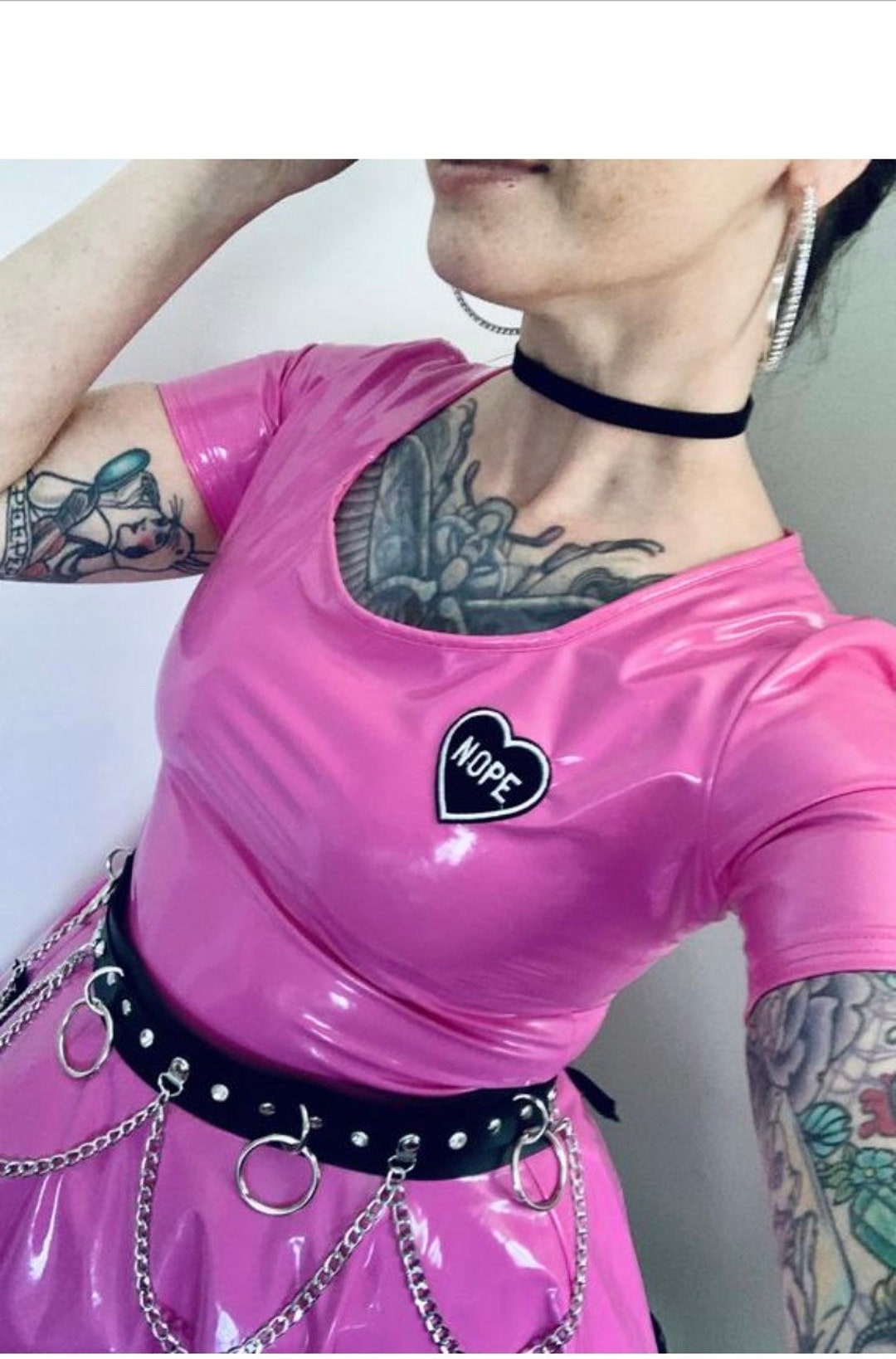 NEW Pink PVC Mall Goth Zipper Dress - Etsy