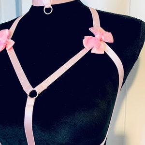 Pink Kawaii Body Harness WITH Choker - Etsy