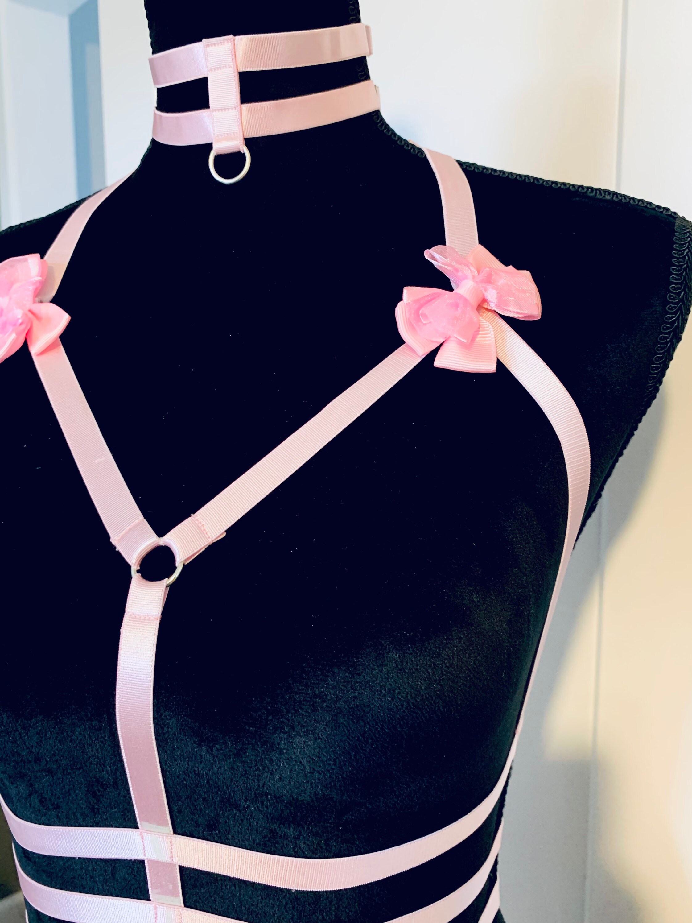 Pink Kawaii Body Harness WITH Choker - Etsy