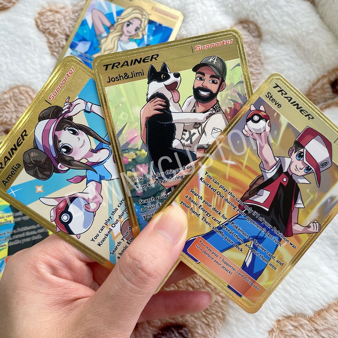 Custom Pokemon Card Personalized Pokemon Card Metal Gold - Etsy