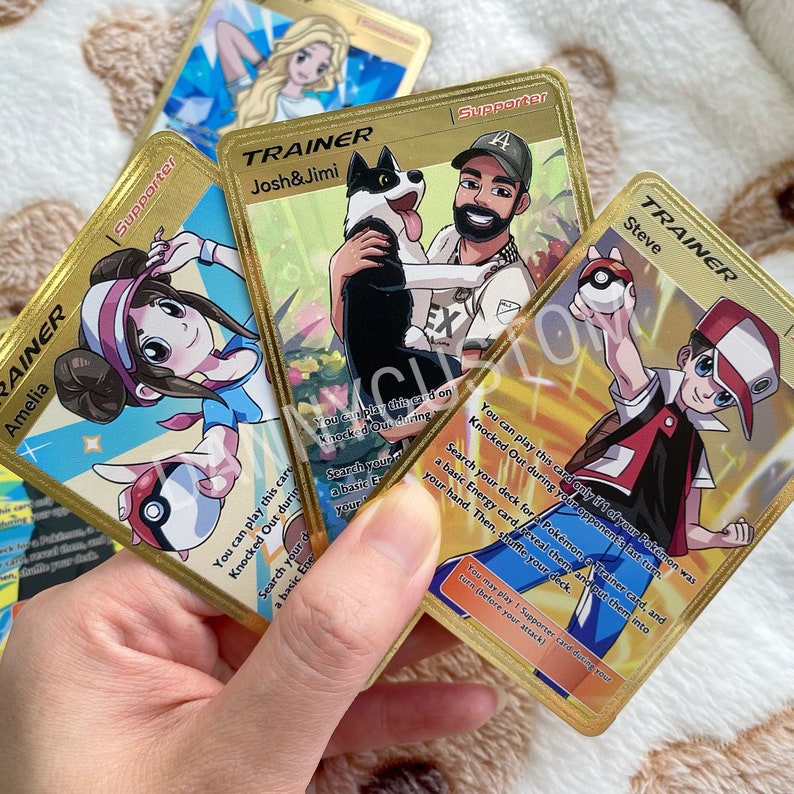 Pokemon Card Custom Pokemon Card Metal Gold Pokemon Card - Etsy