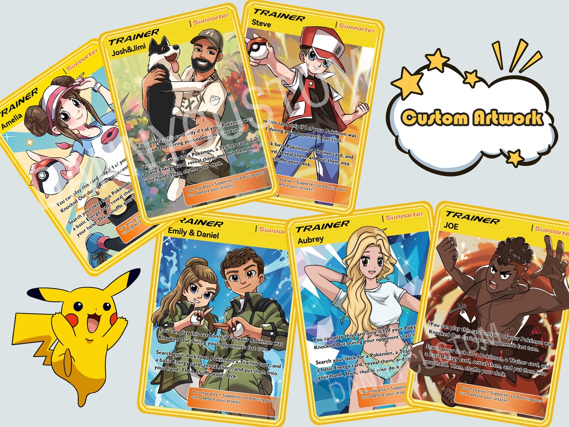 Custom Pokemon Card Personalized Pokemon Card Metal Gold - Etsy