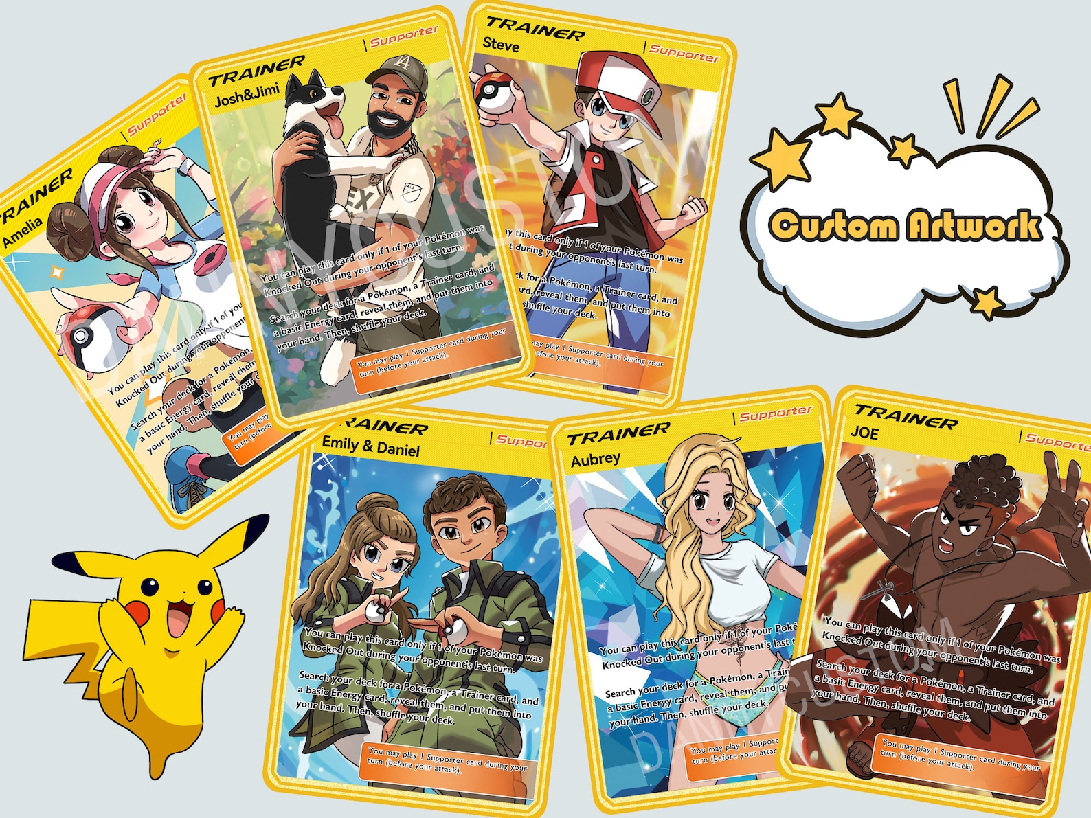 Custom Pokemon Card Personalized Pokemon Card Metal Gold - Etsy