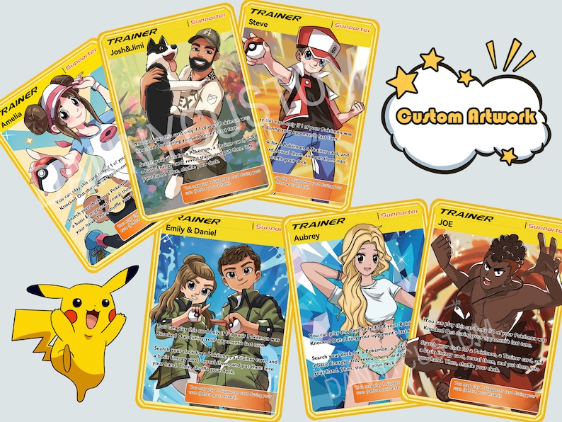 Custom Pokemon Card Personalized Pokemon Card Metal Gold - Etsy