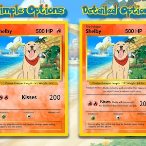 Custom Pet Portrait, Custom Dog Portrait, Custom Pokemon Cards ...