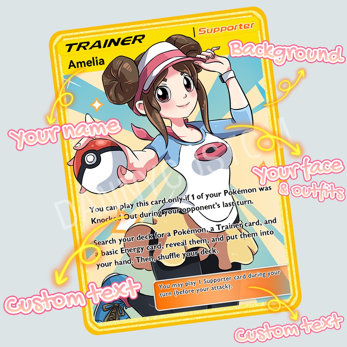 Custom Pokemon Card Personalized Pokemon Card Metal Gold - Etsy