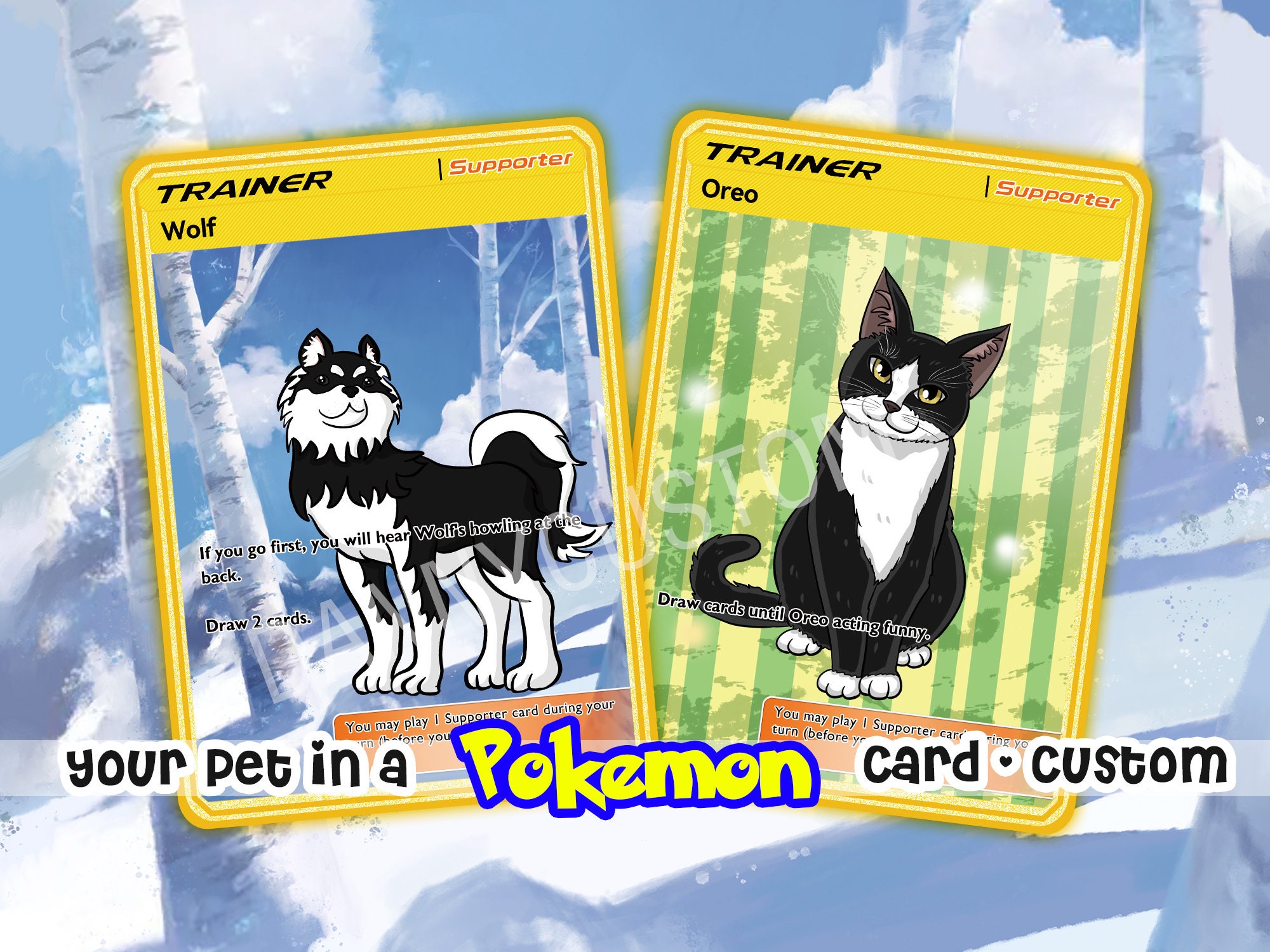 Custom Pokemon Card Pokemon Card Your Pet Into a Pokemon - Etsy
