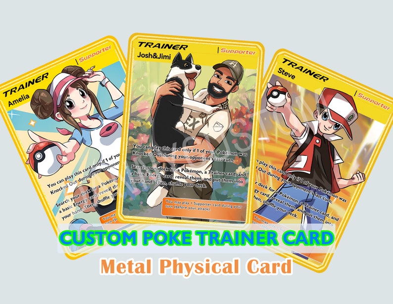 Pokemon Card Custom Pokemon Card Personalized Metal Poke - Etsy