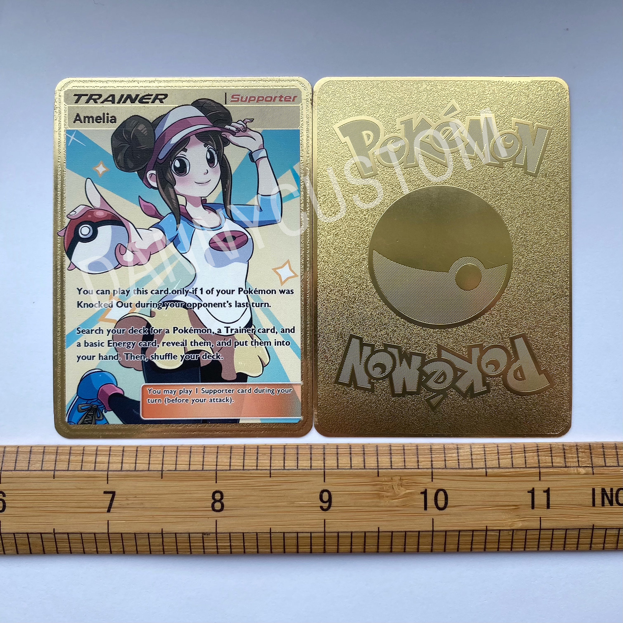 Custom Pokemon Card Personalized Pokemon Card Metal Gold - Etsy