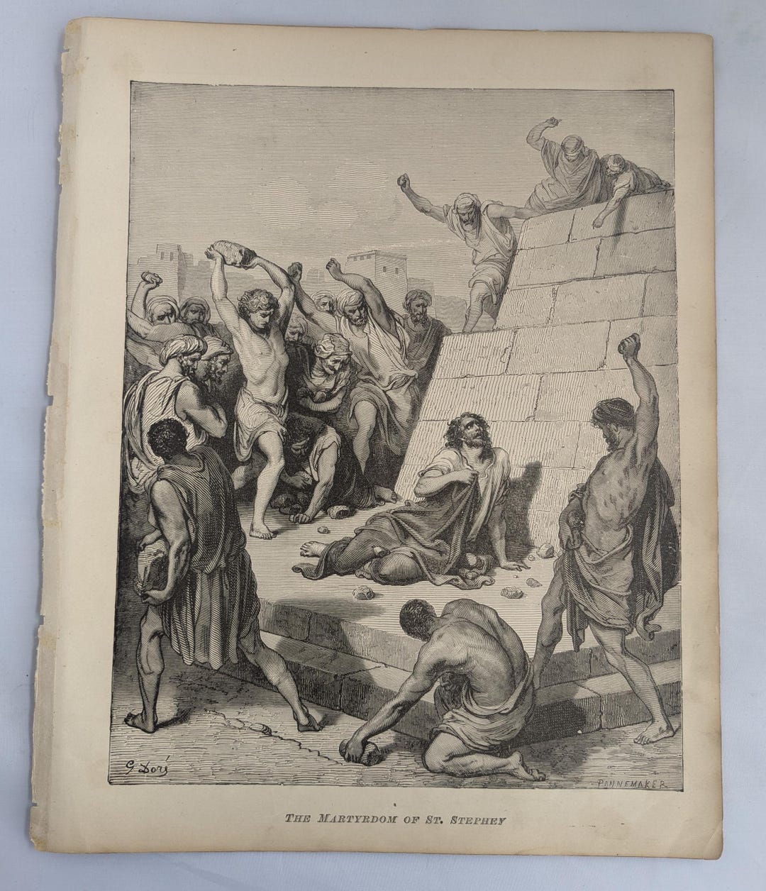 Antique Book Plate Print the Martyrdom of St. Stephen 1800's ...
