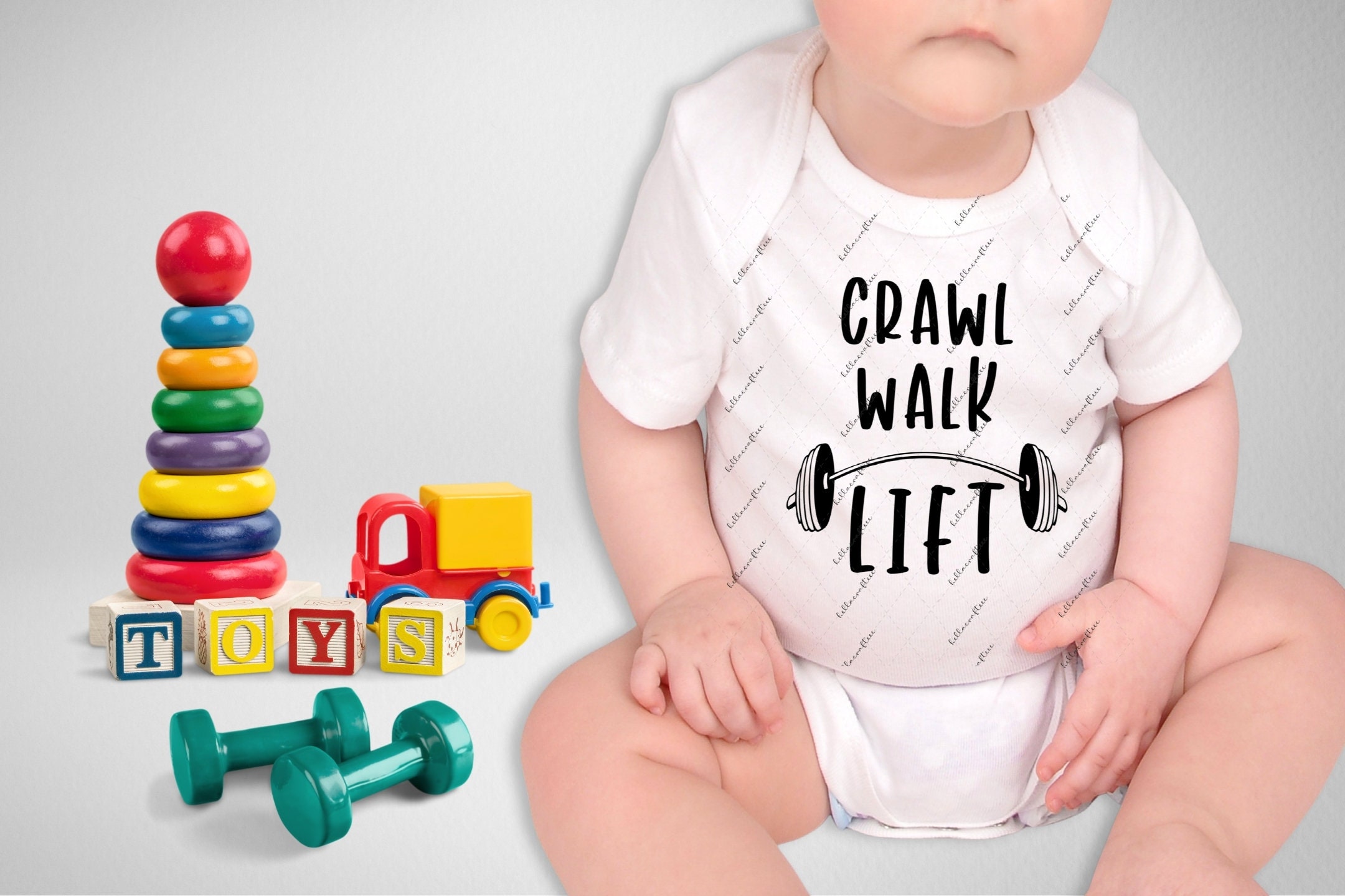 Crawl Walk Lift Baby Weightlifting Shirt Digital Download - Etsy